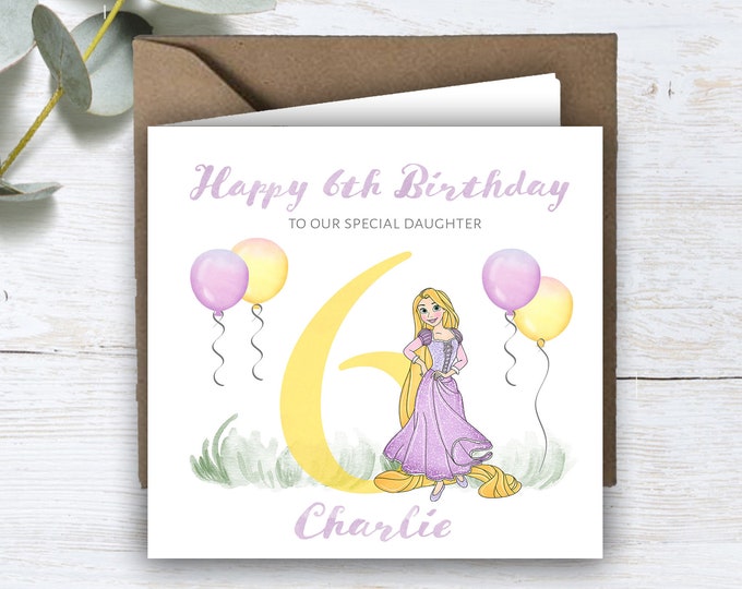 Tangled Birthday Card - Etsy