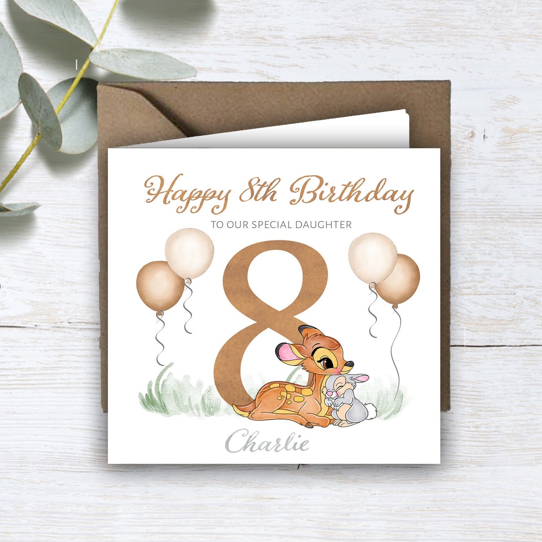Personalised Printed 1st 2nd 3rd Birthday Card Bambi & Thumper Any Age ...