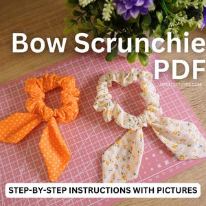 Bow Scrunchie PRINTABLE Sewing TUTORIAL (PDF Step-by-step Guide to Sew ...