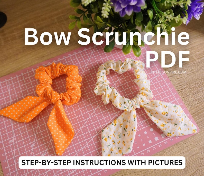 Bow Scrunchie Sewing Tutorial: Step-by-step Guide (PDF) - Etsy