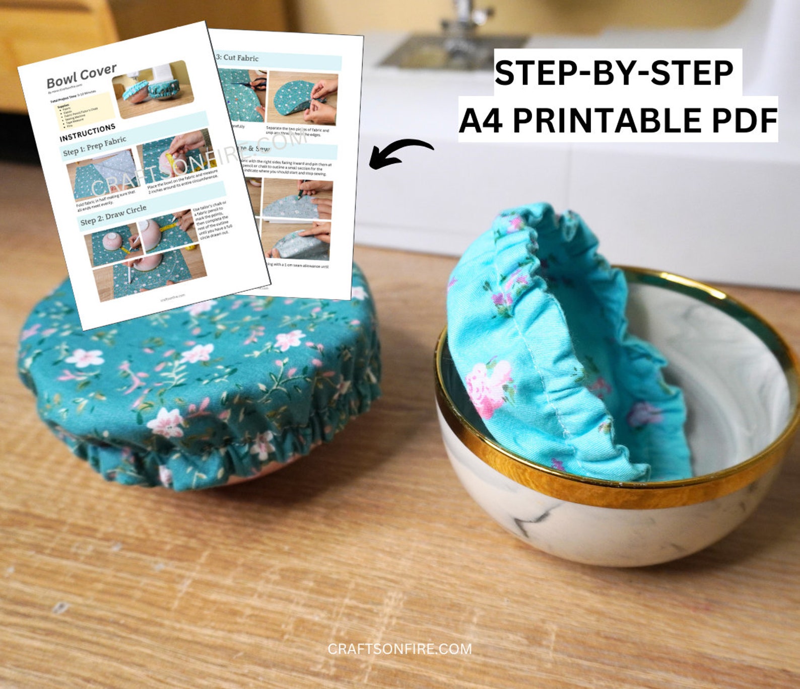 Bowl Cover Sewing PDF Printable Tutorial (step-by-step Instructions ...