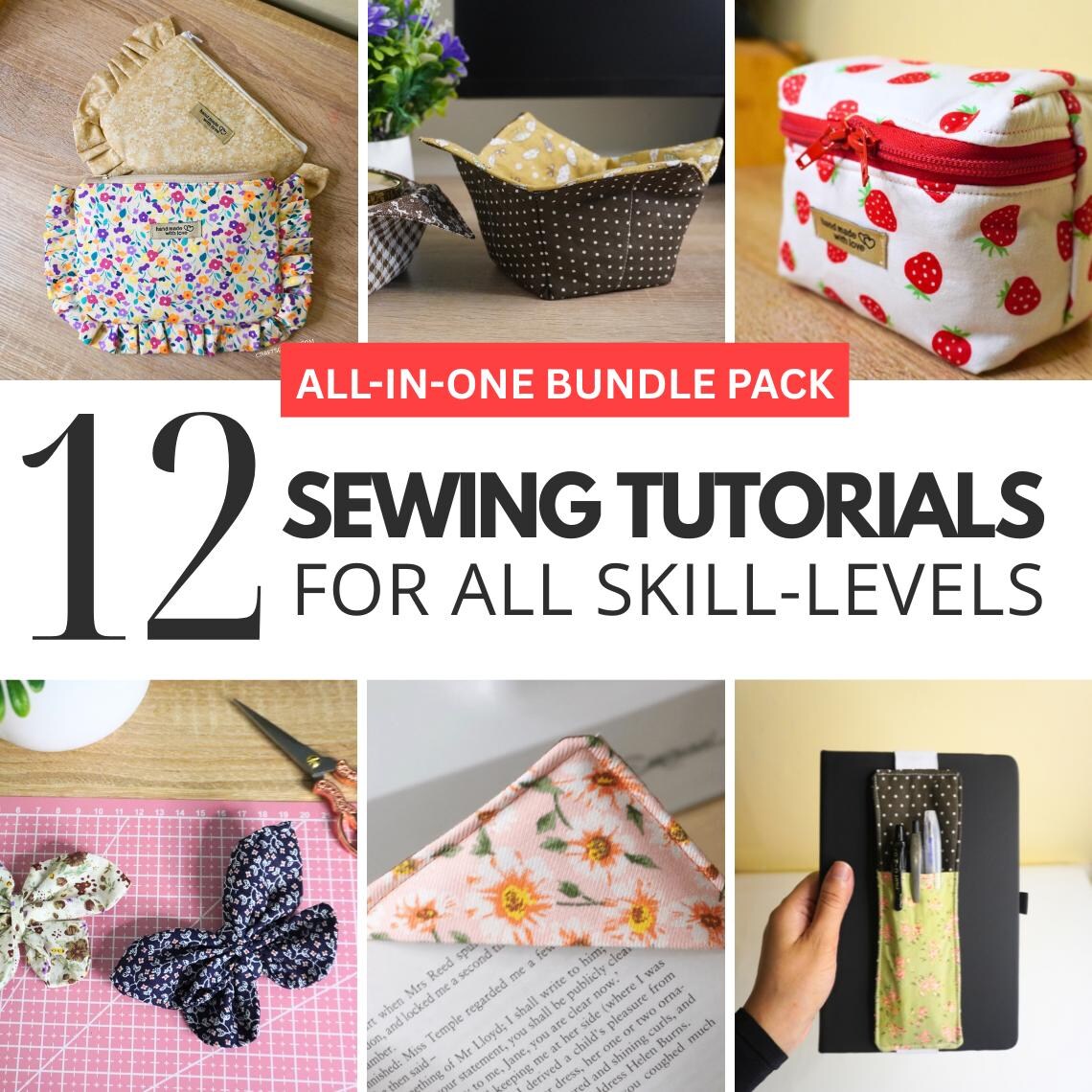 Sewing Projects: 12 Easy Tutorials Printable Guide (A4 Ebook) - Etsy
