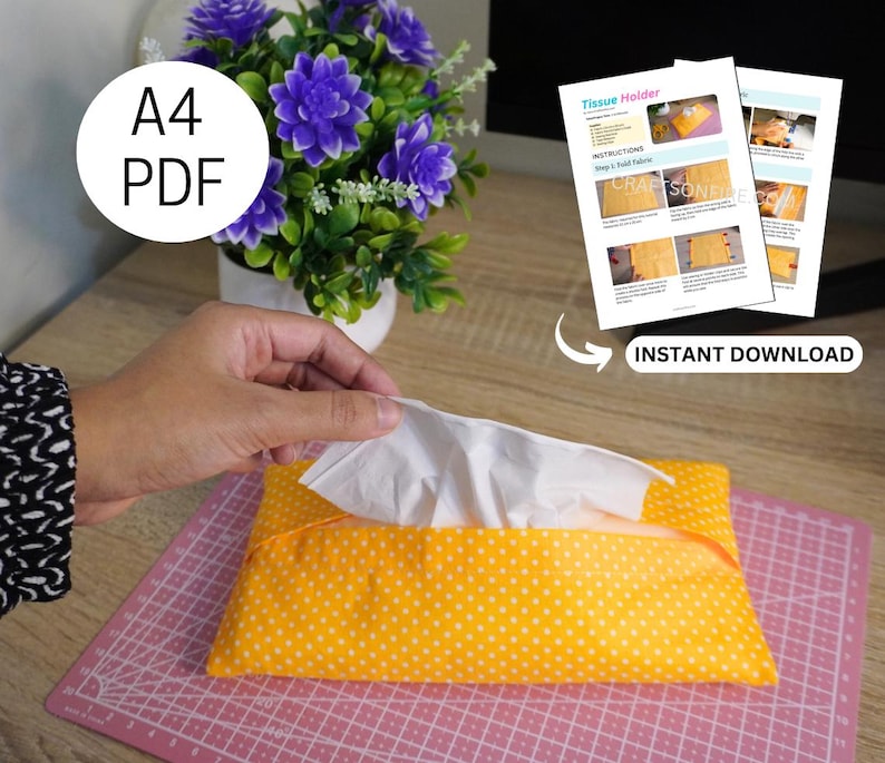 Tissue Holder PDF Sewing Tutorial (step-by-step Printable Guide to Sew ...