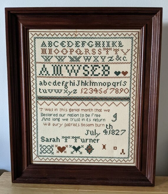 Sarah T Turner Sampler Cross Stitch Finished and Framed - Etsy