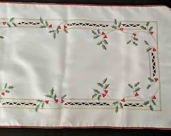 Christmas Table Runner Embroidery Design - Etsy