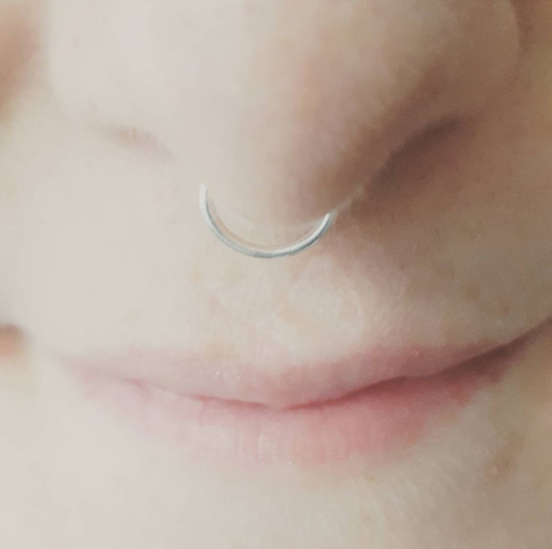 Minimalist Eco Sterling Silver False Septum Ring (8mm) - Etsy