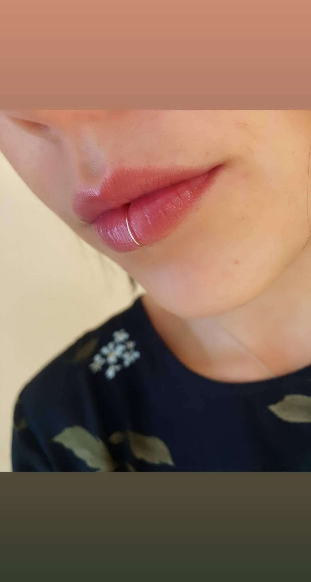 Sehr dünner Lippenring aus 9 Karat Gelbgold und Sterling - Etsy.de