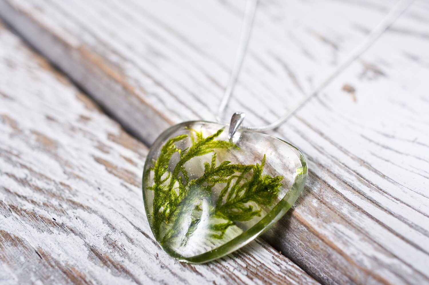 Delicate Resin Pendant With Real Moss - Etsy