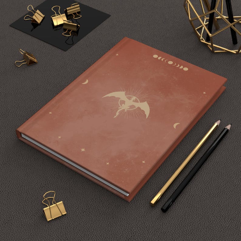 Hard Cover Fantasy Romance Inspired Blank Journal Sketchbook | Dragon ...
