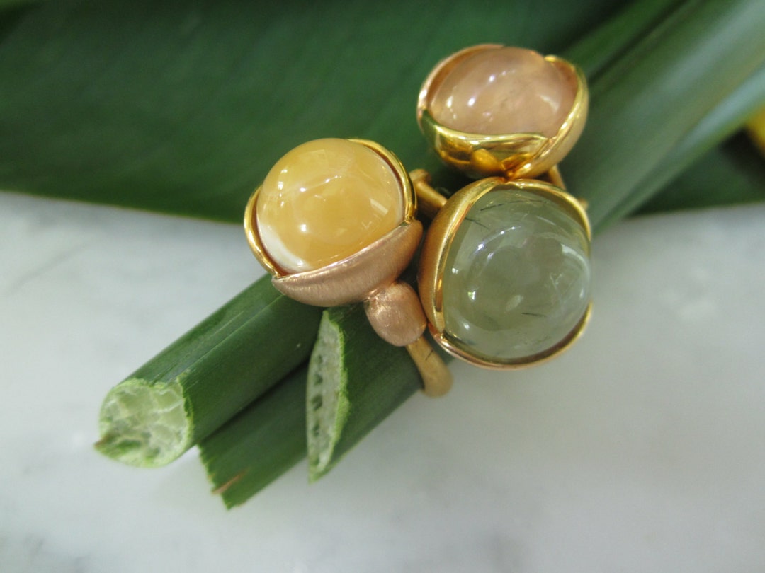 Moonstone Lotus Stuckrings Ring Pendant Pearl Italy Gold Diamond ...