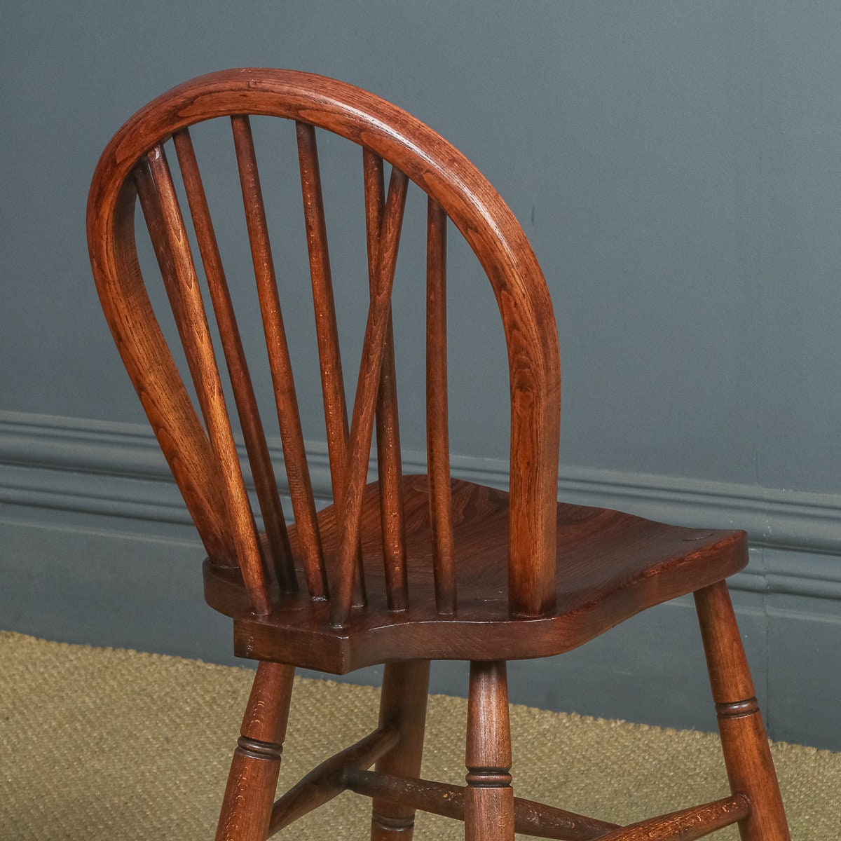 Antique Set of 12 Twelve Victorian Ash & Elm Windsor Stick and Hoop ...