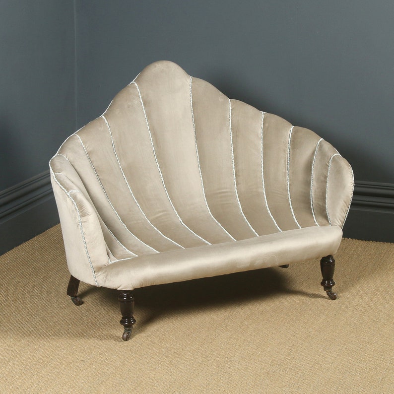 Antique English Victorian Conch Shell Grotto Sofa Couch Settee Chair ...