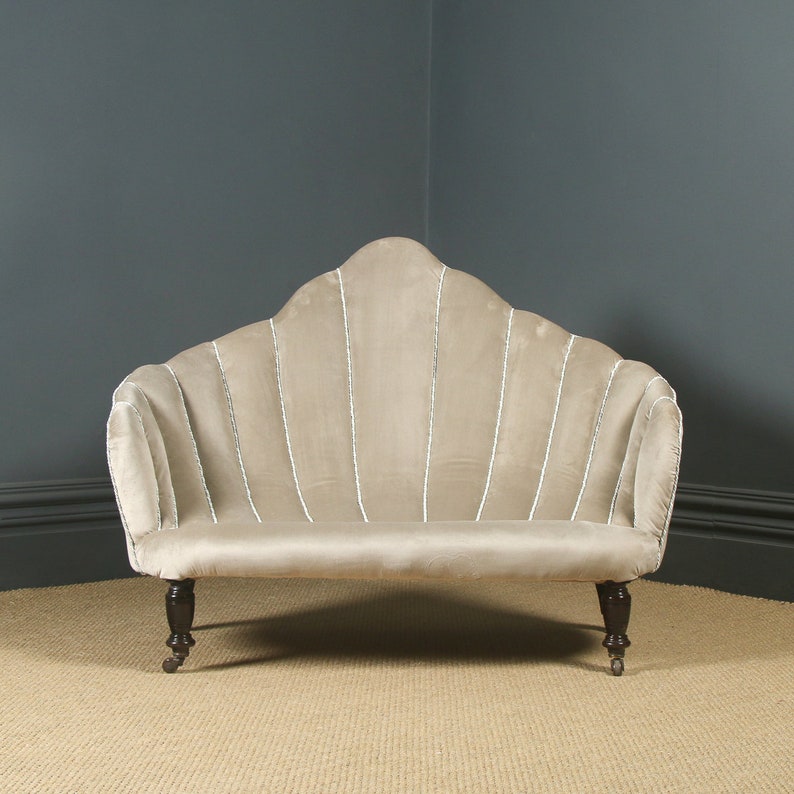 Antique English Victorian Conch Shell Grotto Sofa Couch Settee Chair ...