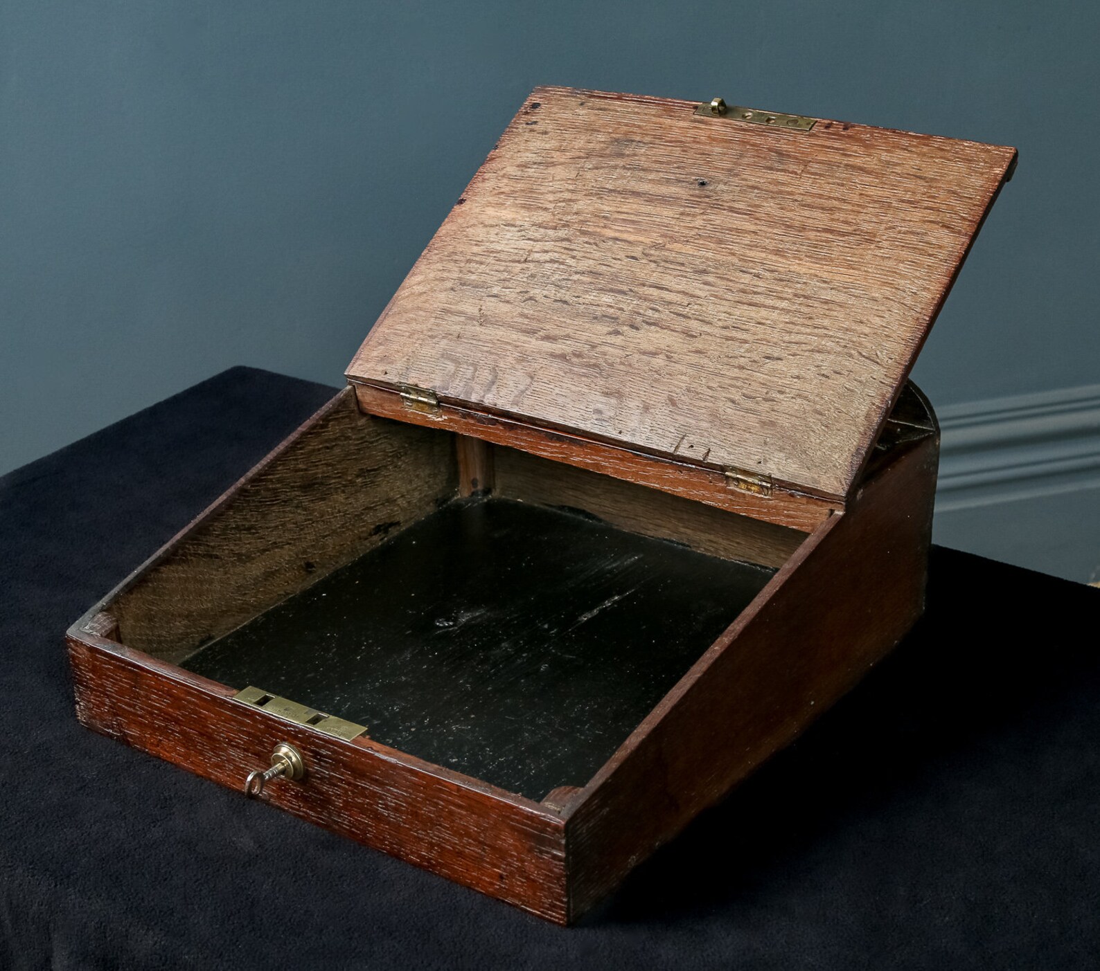 Small Antique English 18th Century Georgian Oak Sloped Writing ...