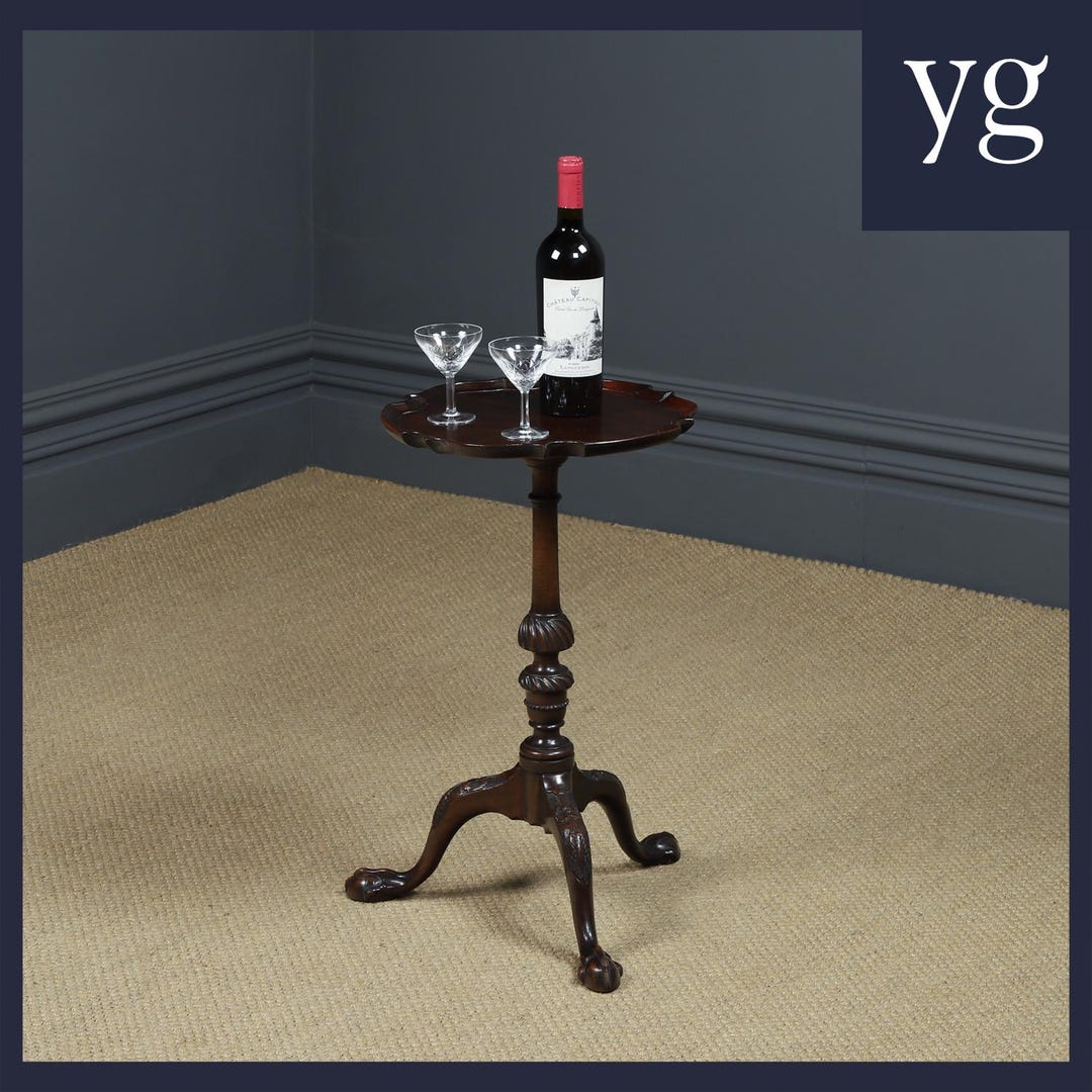 Antique English Georgian Chippendale Style Small Mahogany Round ...