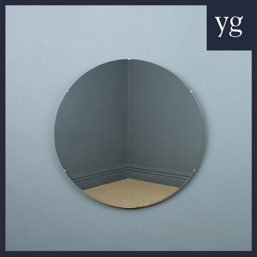 Antique English Art Deco Circular Round Shaped Hanging Wall Mirror ...