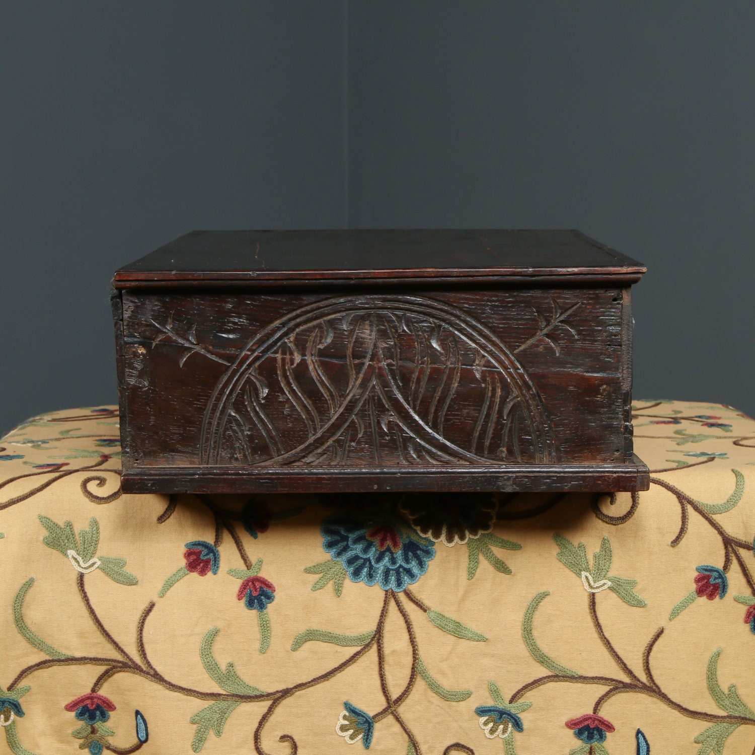 Antique English 17th Century Charles II Oak Carved Bible Box / Writing ...