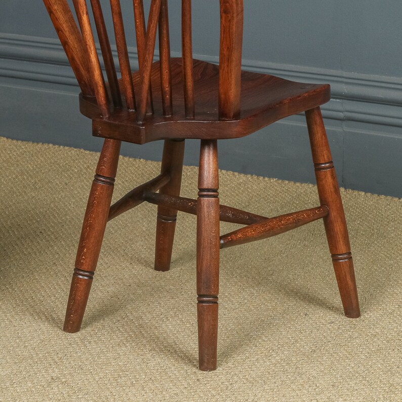 Antique Set of 12 Twelve Victorian Ash & Elm Windsor Stick and Hoop ...