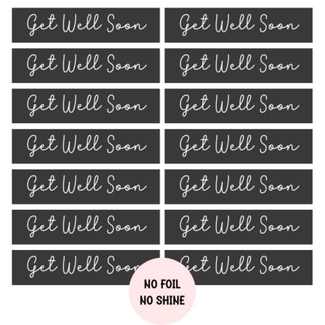 Get Well Soon Card Banners: Black & White Sentiments (14pc) - Etsy