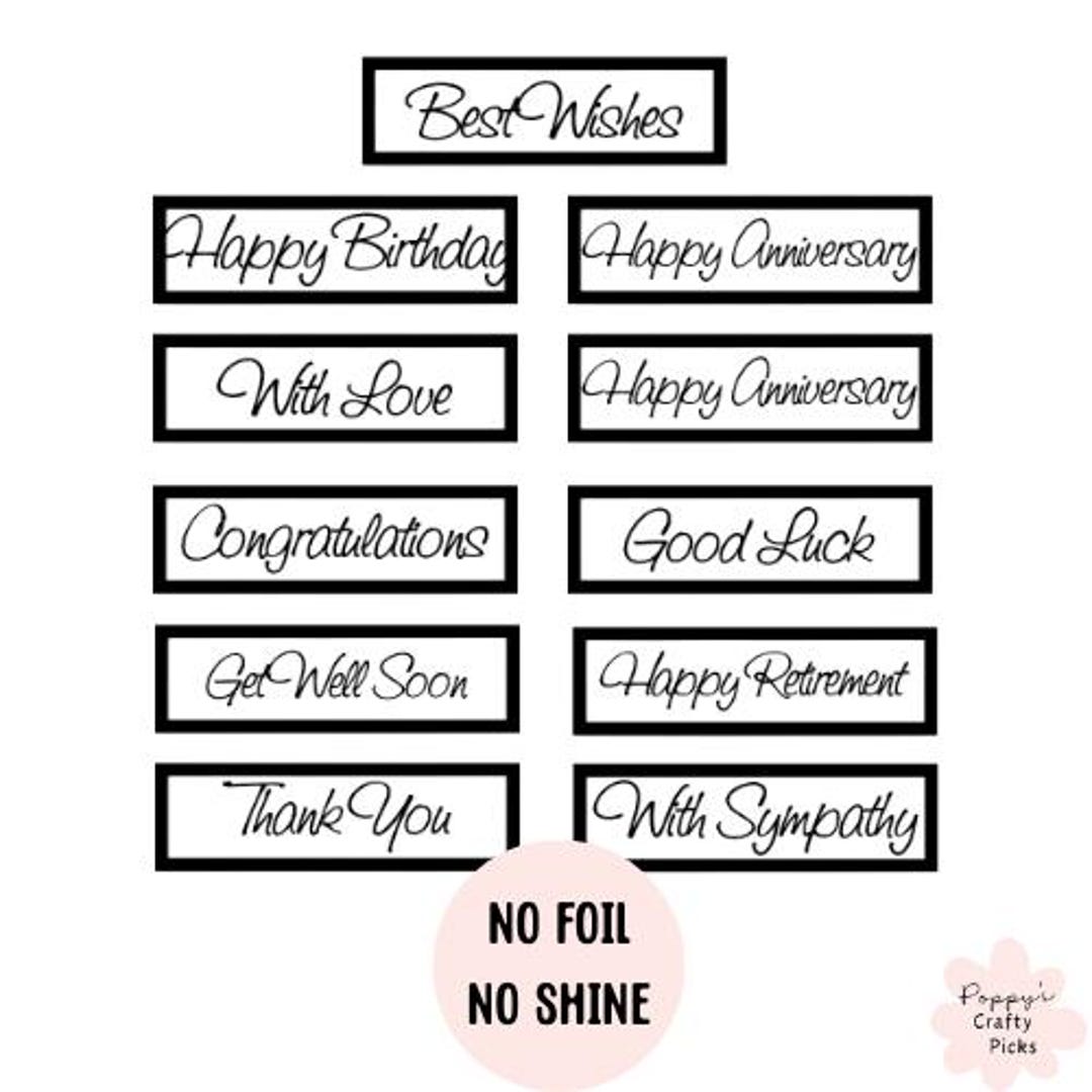 22 Mixed Sentiment Greetings Banners, Card Making Supplies, Cardmaking ...