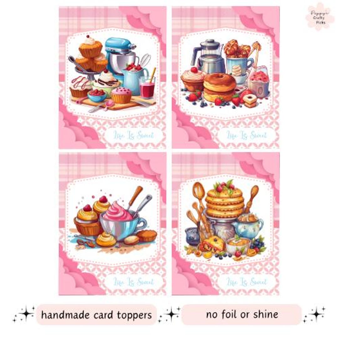 Baking Card Toppers: Handmade Papercraft Supplies - Etsy