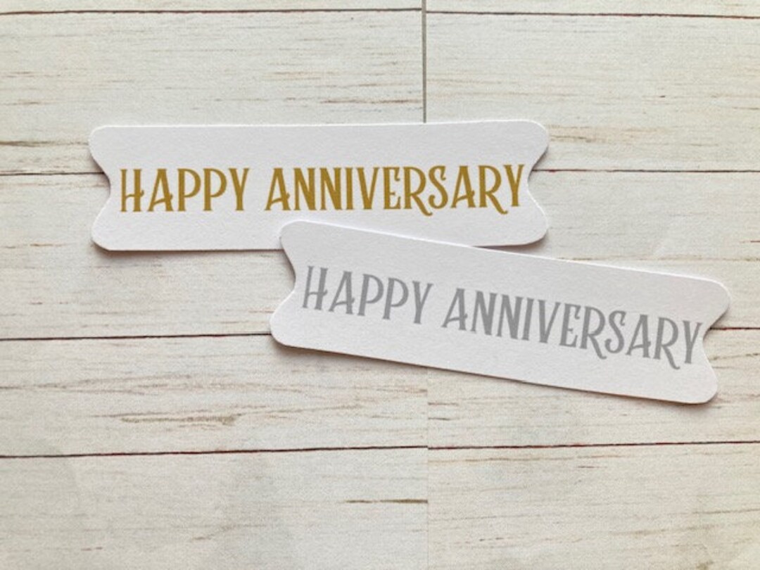 10 Gold & Silver Happy Anniversary Card Making Embellishments ...