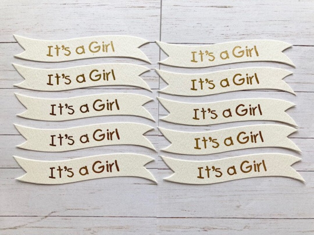 Gold Foiled "it's A Girl" Banners: Card Making Embellishments - Etsy