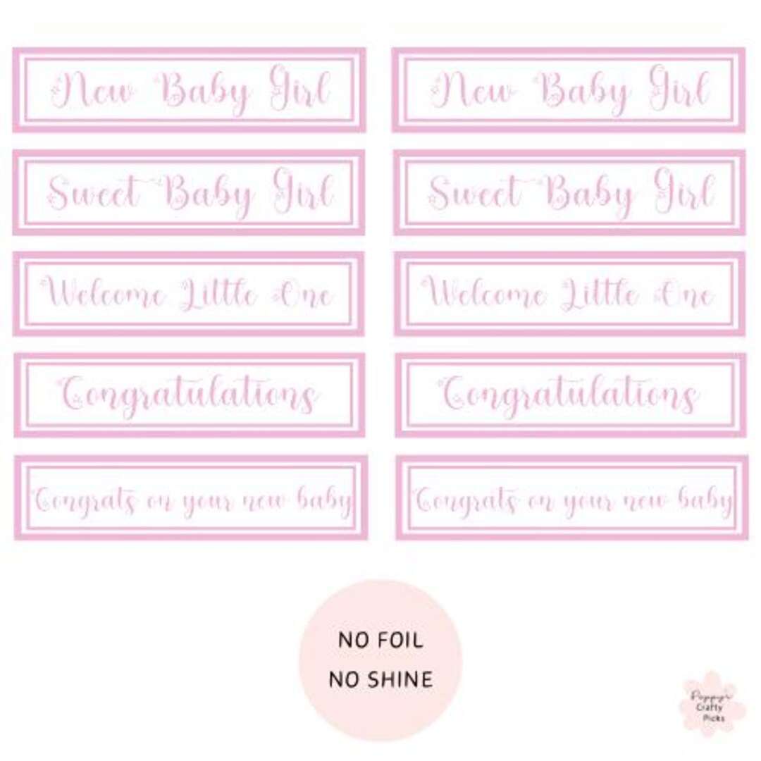 10 Pink Baby Girl Card Making Banners, Cardmaking Supplies, Make Your ...