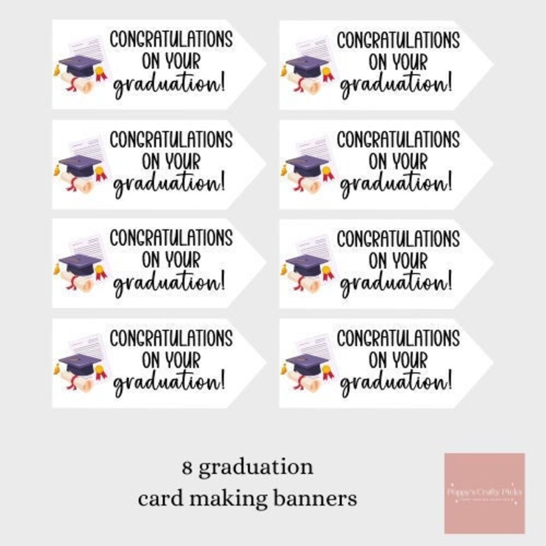 Graduation Sentiment Banners: Card Making Embellishments (set of 8) - Etsy