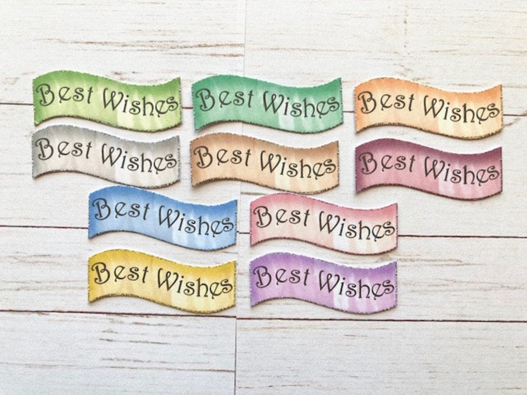 10 Mini Best Wishes Sentiments, Any Occasion, Greetings Banners, Card ...