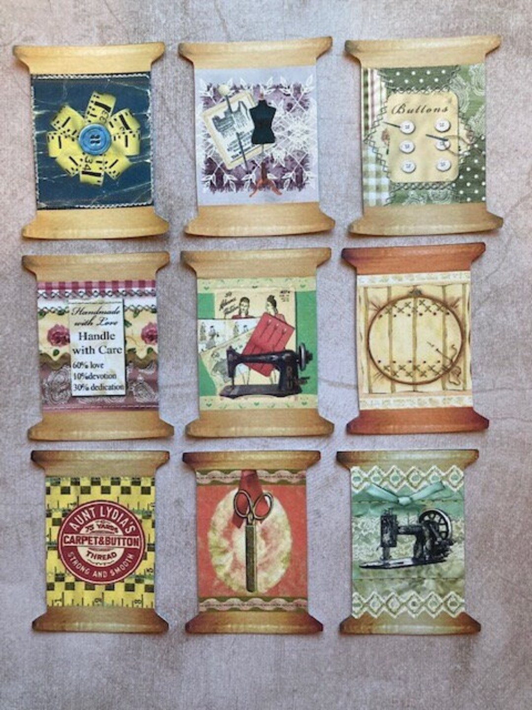 Card Making, Spools, Make Your Own Sewing Themed Cards, Craft Supplies ...