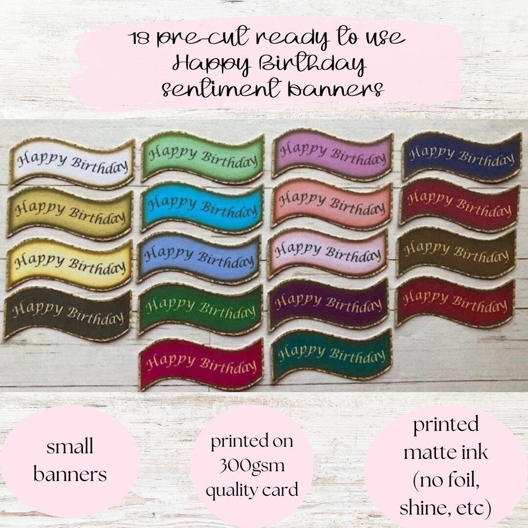 Happy Birthday Card Making Banners, Cardmaking Supplies, Craft Supplies ...