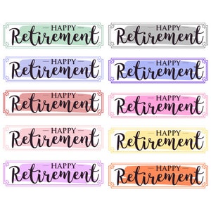 10 Mixed Happy Retirement Sentiment Banner Card Embellishments ...