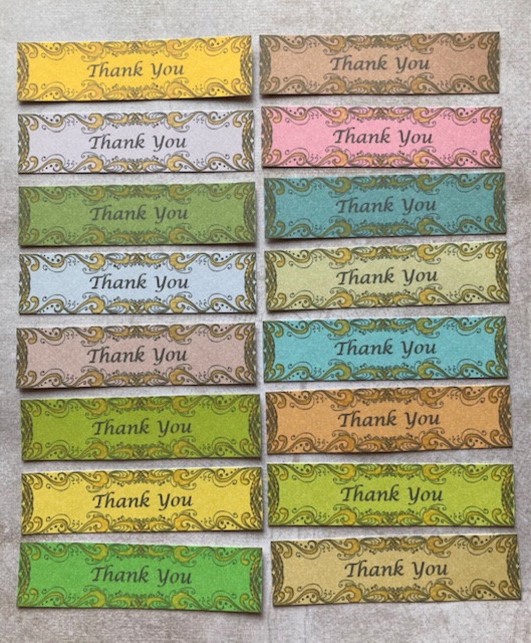 16 Colourful Thank You Card Making Banners, Greeting Banners, Craft ...