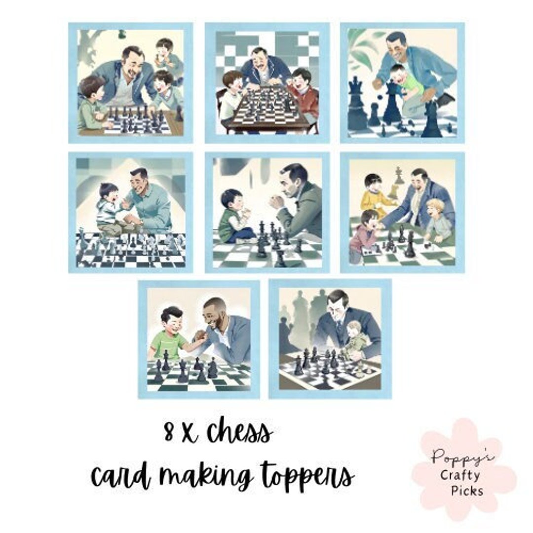 8 Chess Play Card Making Toppers, Card Making, Make Your Own Handmade ...