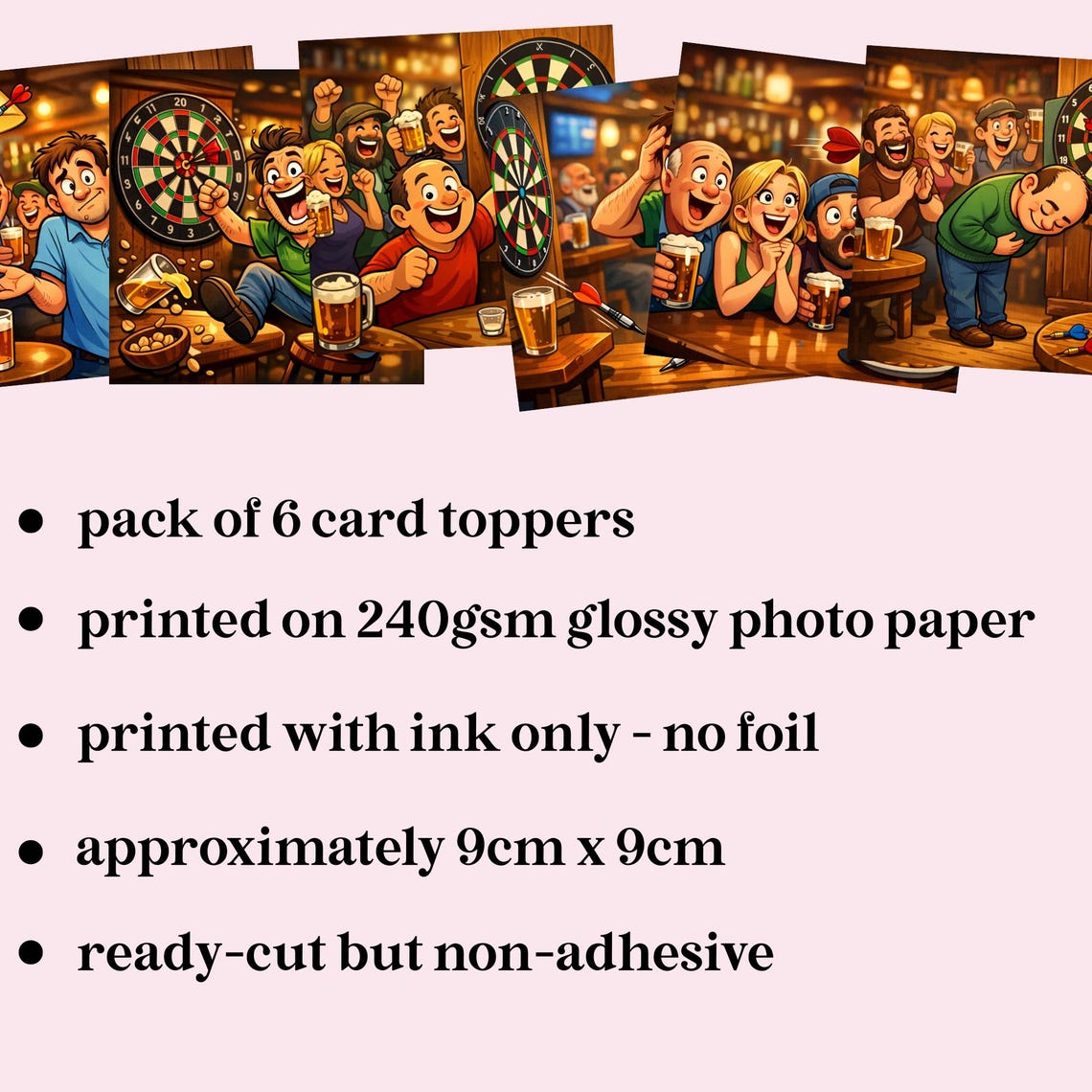 Men's Darts Card Toppers for Card Making, Scrapbooking & Papercrafts (6 ...