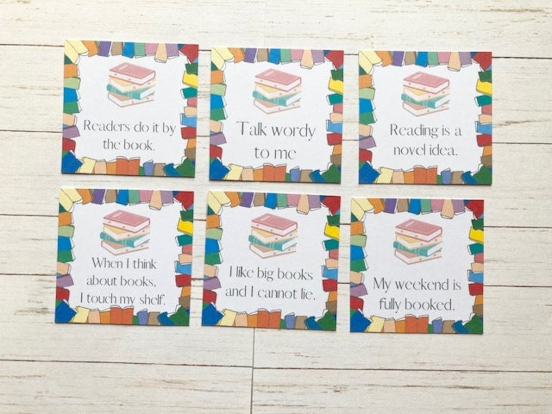 Funny Book Pun Card Toppers: Reading Sentiments, Scrapbooking ...