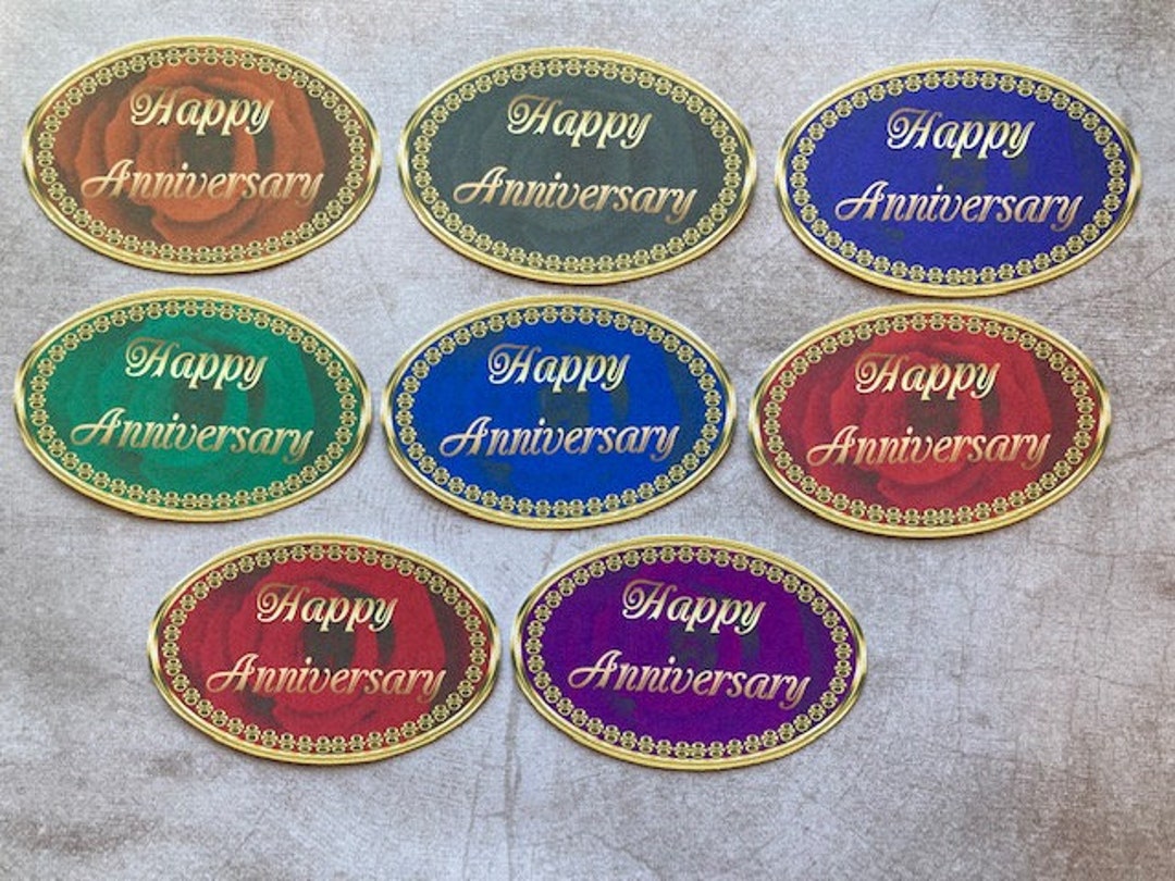 8 Oval Happy Anniversary Sentiments, Greetings Banners, Card Making ...