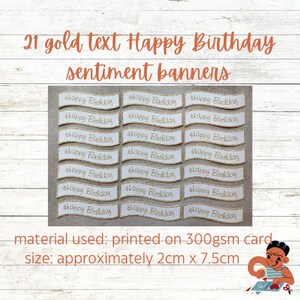 21 Gold Happy Birthday Card Making Embellishments, Greetings Banners ...