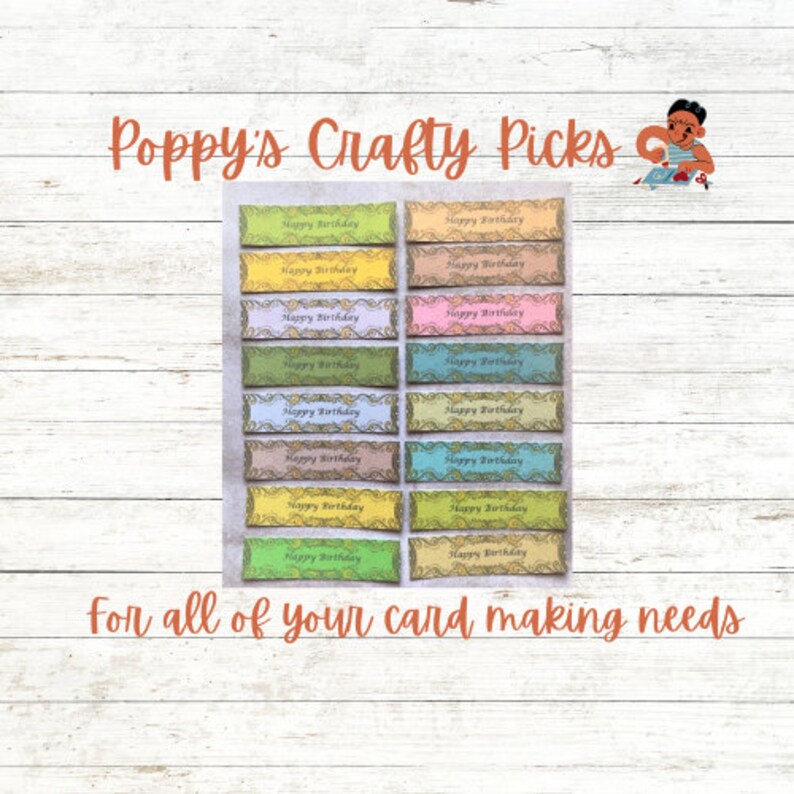 16 Happy Birthday Sentiments Greetings Banners Card Making - Etsy