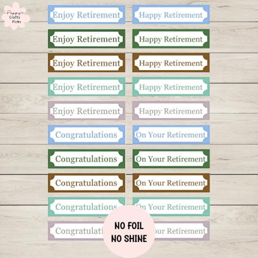 Retirement Card Sentiment Banners: Handmade DIY Craft Embellishments - Etsy