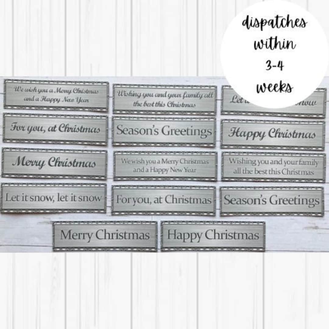 14 Silver Christmas Card Making Sentiments, Xmas Greetings Banners ...