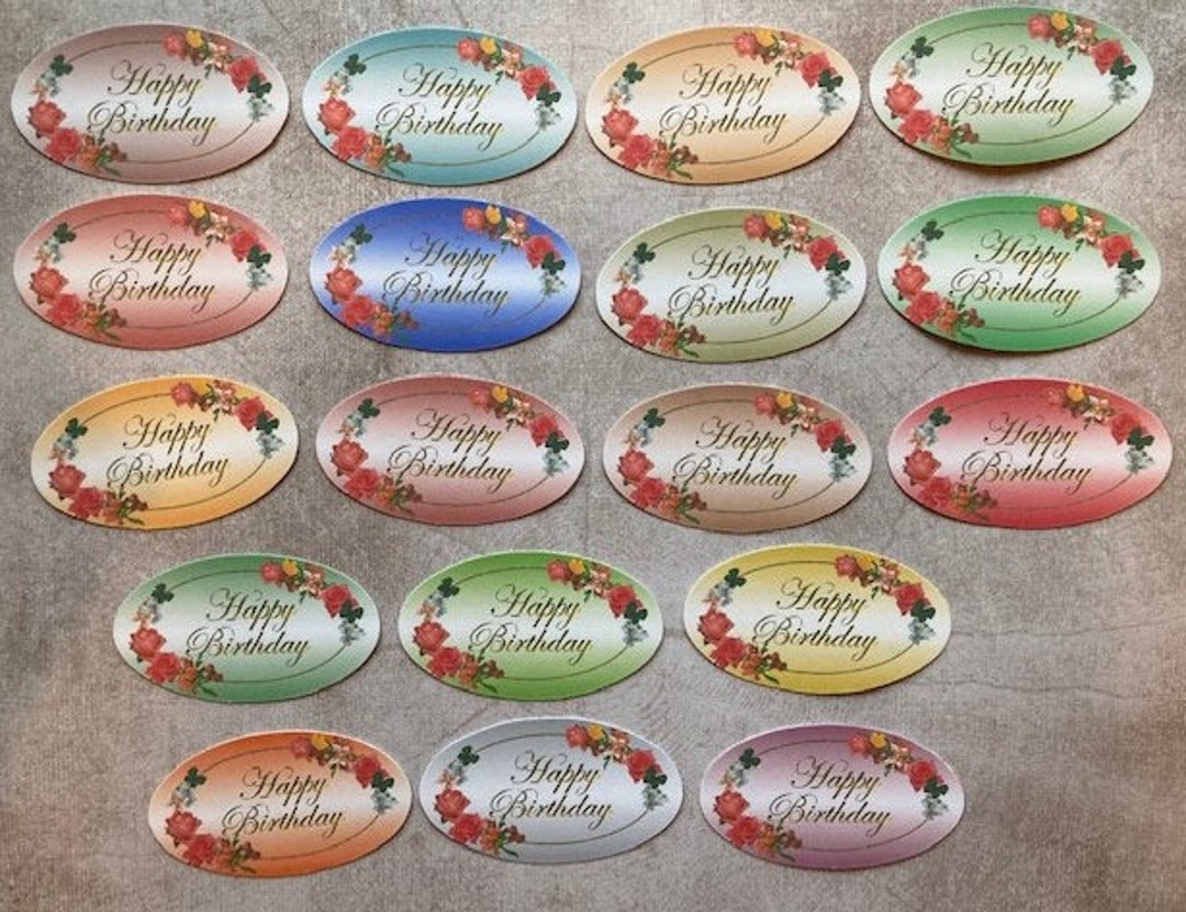 18 Floral Happy Birthday Card Making Banners Embellishments Sentiments ...