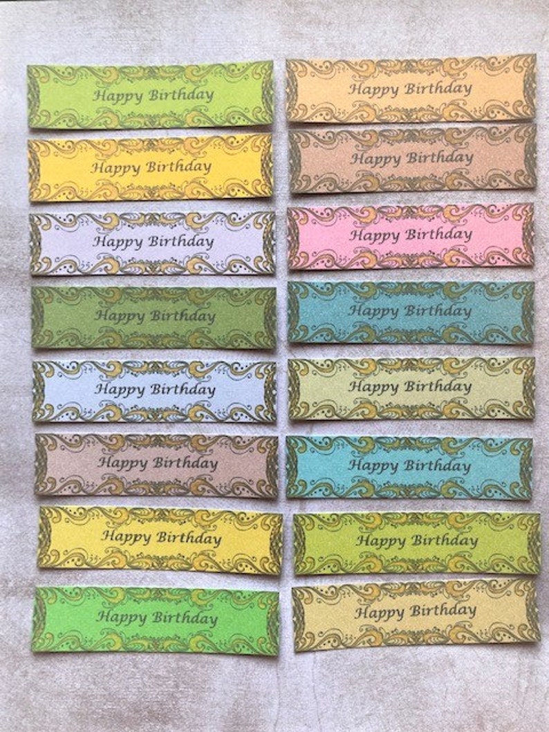 16 Happy Birthday Sentiments Greetings Banners Card Making - Etsy