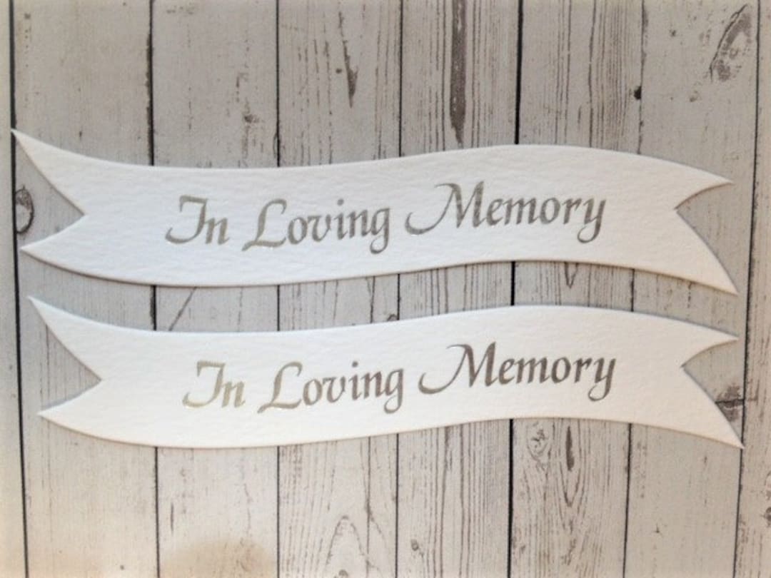 10 Silver Foiled in Loving Memory Card Making Embellishments ...
