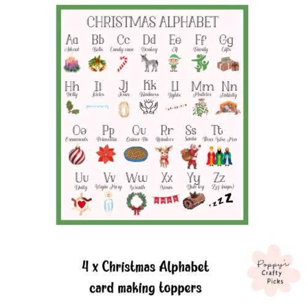 Christmas Alphabet Card Toppers: DIY Scrapbooking Embellishments - Etsy
