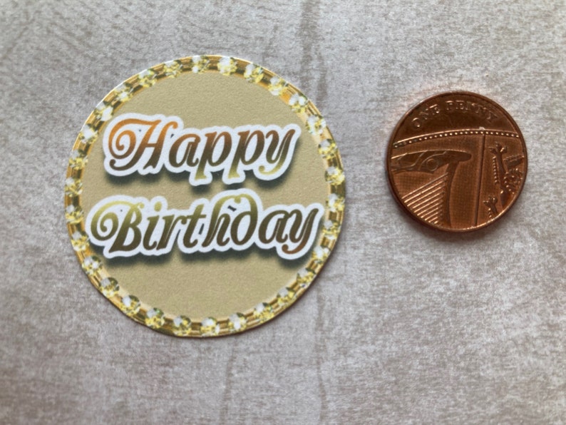 Set of 20 Round Happy Birthday Sentiment Greetings Banners for - Etsy