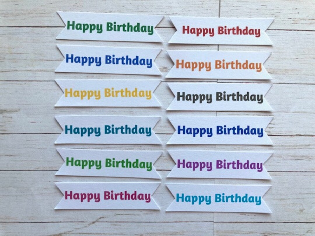 24 Happy Birthday Sentiment Greetings Banners, Card Making, Craft ...