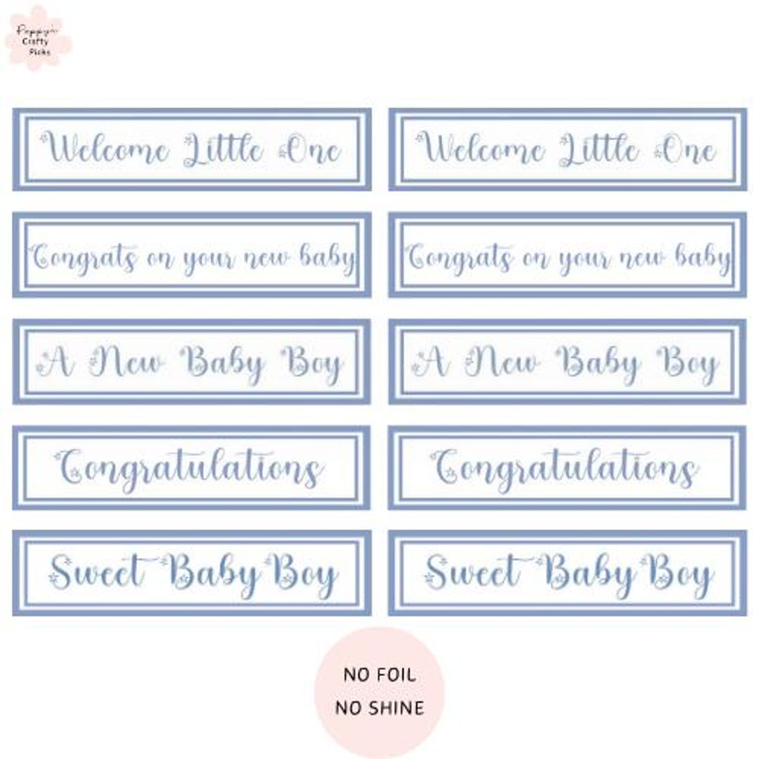 10 Blue Baby Boy Card Making Banners, Cardmaking Supplies, Make Your ...