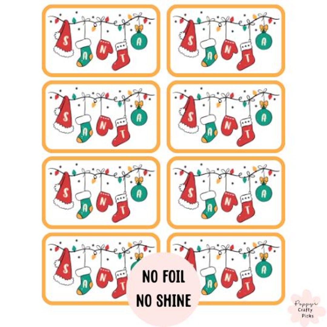 Santa Garland Christmas Card Toppers: Scrapbooking Embellishments - Etsy